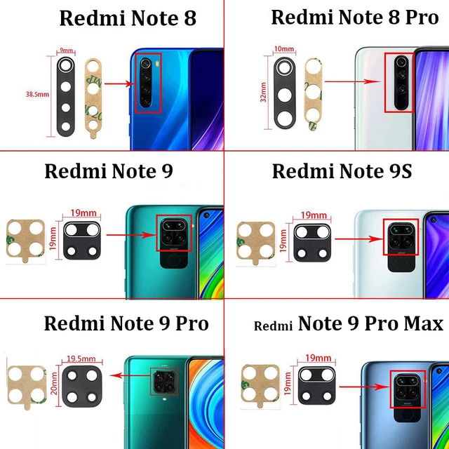 XIAOMI REDMI NOTE 8 8T 9S 9 Pro Max vitre arrière camera lentille ...