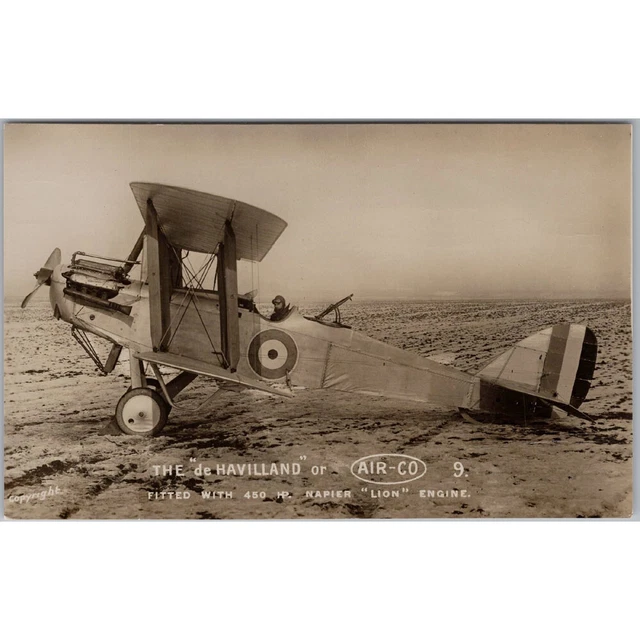AVIATION DE HAVILLAND Air-Co 9 Two Seater Tractor Biplane RP Postcard £ ...