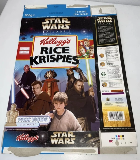 KELLOGGS STAR WARS Episode 1 The Phantom Menace Rice Krispies Cereal ...
