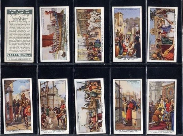 CHURCHMANS THE STORY of London SET FINE cig cards £52.00 - PicClick UK