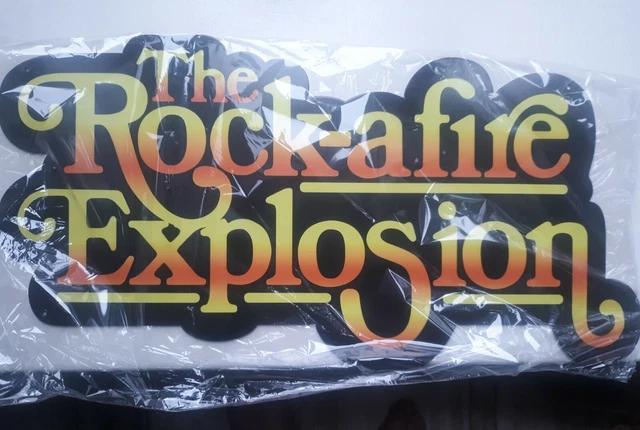 THE ROCK-AFIRE EXPLOSION (Showbiz Pizza Place) Plastic Sign - 12"x23 ...