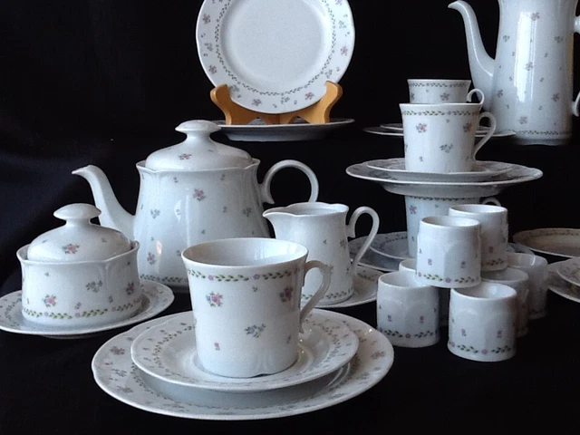 ILMENAU GRAF VON Henneberg Rosa Blumen Ranke Kaffeeservice Konvolut 30 Teile! EUR 99,95 ...