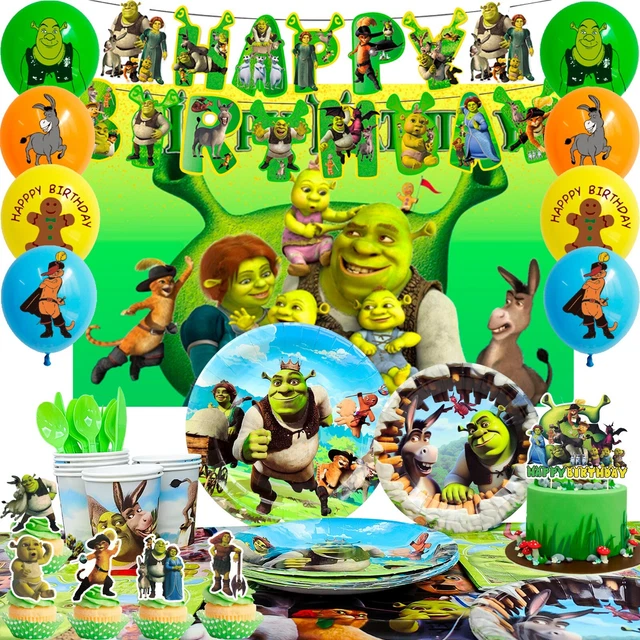 SHREK BIRTHDAY PARTY Supplies Shrek Party Decorations and Tableware Set ...