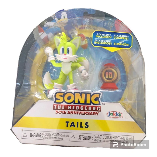 SONIC THE HEDGEHOG Tails & Invincible Item Box 4" Figure Jakks - New ...
