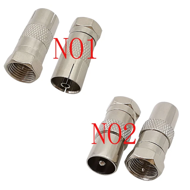 TYPE F MALE Plug Socket to RF Coax TV Aerial Antenna Female Jack ...