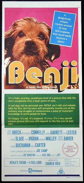 BENJI ORIGINAL 70S Second Print Daybill Movie poster Joe Camp Patsy ...