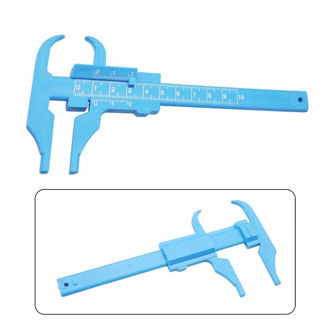 PLASTIC VERNIER CALIPER 100mm Measure Tool Mini Pcd Ruler Wheel Wheel ...