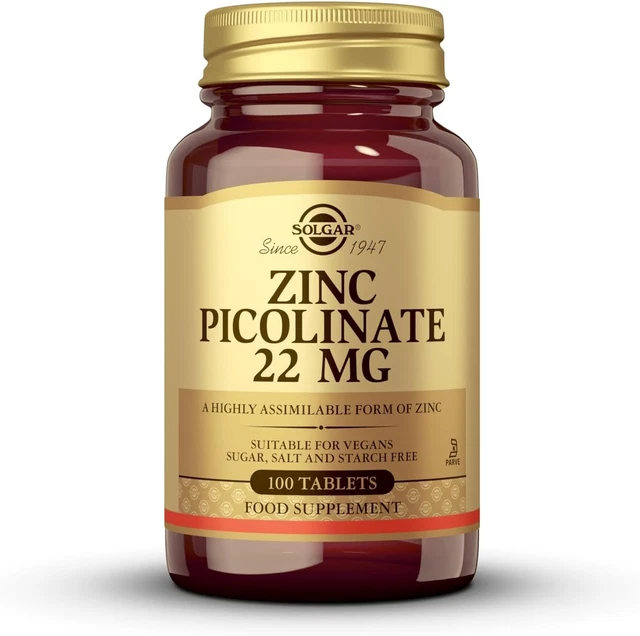 ZINC PICOLINATE 22 Mg Tablets - Healthy Skin, Hair and Nails - Highly ...
