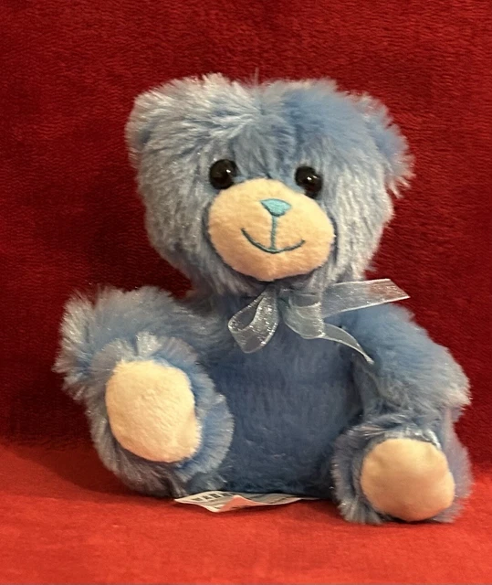 MIRI MOO LOVEABLES Teddy Bear Plushie Soft Toy Fluffy Small Blue Bear ...