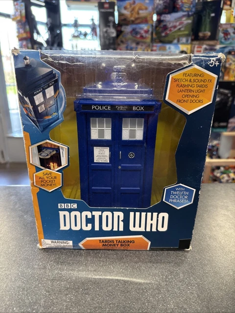 DOCTOR WHO TARDIS TALKING MONEY BOX 8" Light, Sound FX, 12th Doctor ...