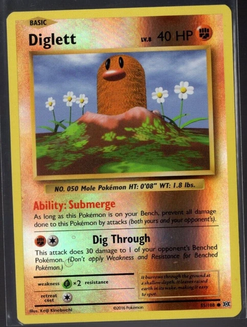 DIGLETT 55/108 REVERSE Holo Common XY Evolutions Pokémon TCG presque ...