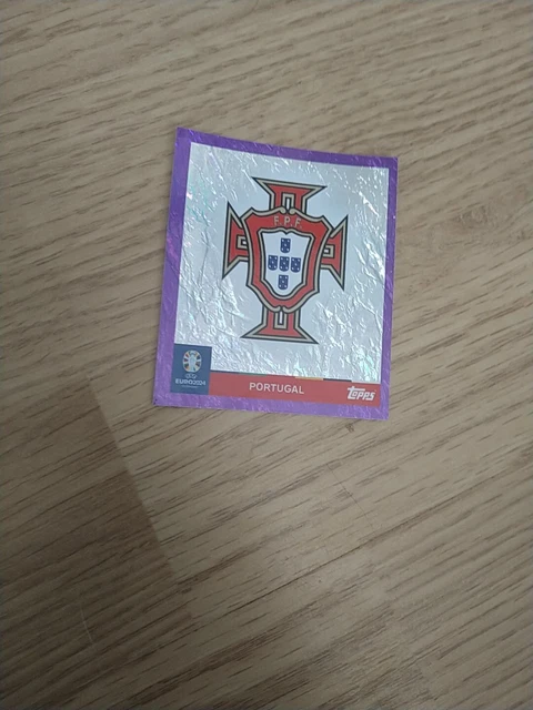 TOPPS EURO 2024 Sticker #POR 1 Portugal Logo Purple Parallel £1.75 ...