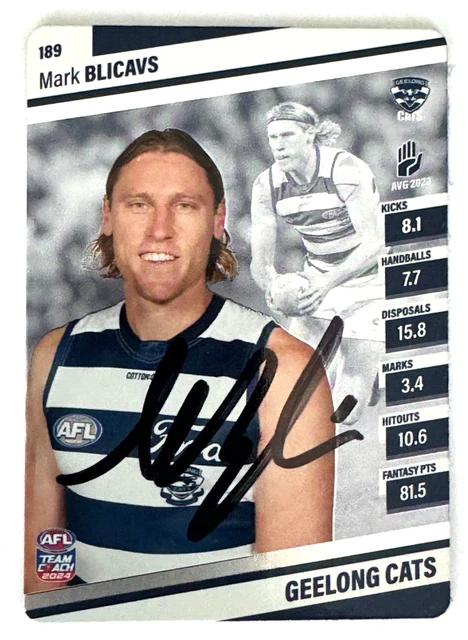 GEELONG CATS MARK Blicavs Signed 2024 Teamcoach Silver Trading Card $9. ...