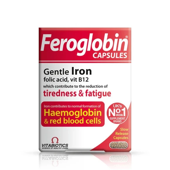 VITABIOTICS FEROGLOBIN ORIGINAL 30 Capsules Vit B12 - Gentle Iron £5.55 ...