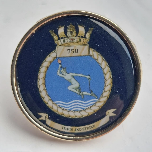 FLEET AIR ARM FAA 750 Squadron Royal Navy RNAS Lapel Pin Badge Crest ...