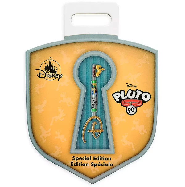 DISNEY STORE PLUTO Collectible Limited Edition Key Pin 90th Anniversary ...