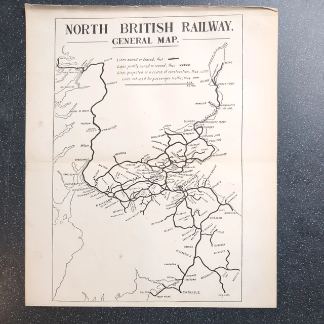 ORIGINAL 1906 RAILWAY map of North British Railway General Map £7.04 ...