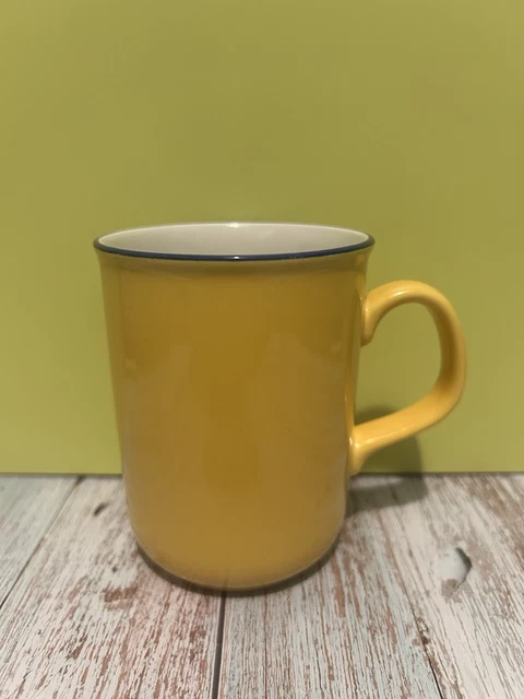 RARE VINTAGE STAFFORDSHIRE Tableware Avanti Yellow With Blue Rim Coffee ...