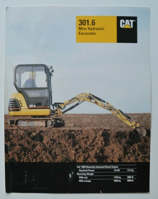 CATERPILLAR 301.6 HYDRAULIC Excavator 2000 Dealer Sheet Brochure ...