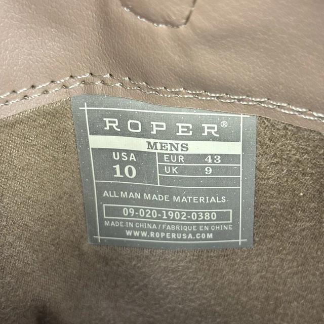 ROPER WESTERN BOOTS Mens American Patriot Brown Size 10 09-020-1902 ...