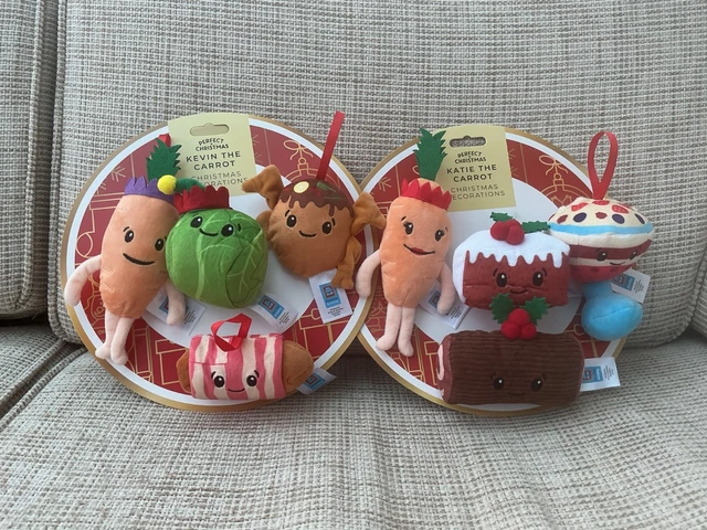 ALDI 2025 KATIE and Kevin The Carrot Christmas Tree Decorations x 2 ...