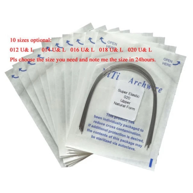 DENTAL ORTHODONTIC NITI Round Arch Wires 10 Sizes for Effective ...