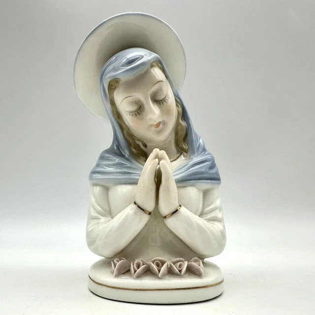 VINTAGE LEFTON PORCELAIN Madonna The Virgin Mary Praying Figurine #1149 ...