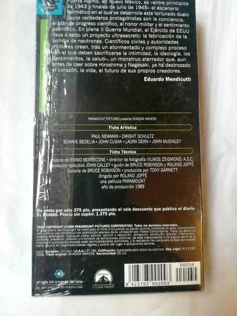 SHADOW CREATORS VHS Tapes Roland Joffe Paul Newman The World Pal 1989 £ ...