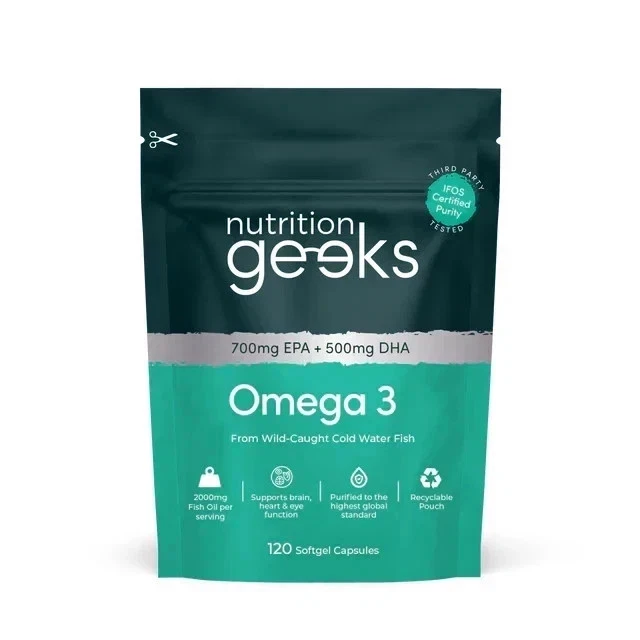 NUTRITION GEEKS OMEGA 3 Fish Oil - 120 Softgel Capsules £13.42 ...