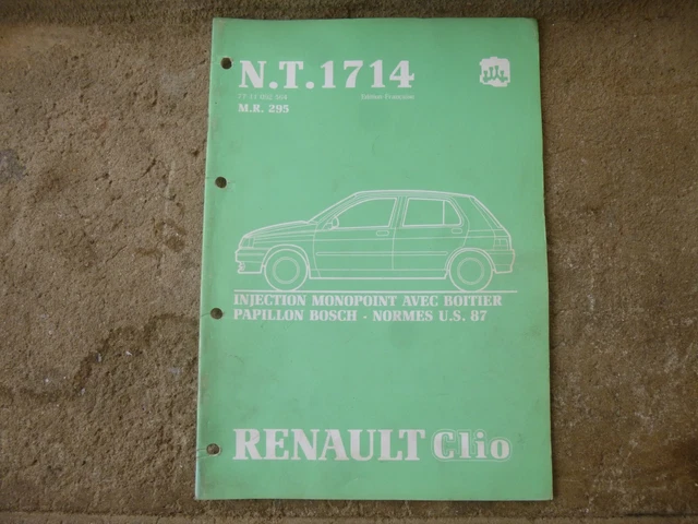MANUEL REPARATION RENAULT Clio 1 Moteur 1,8 Injection Bosch Monopoint ...