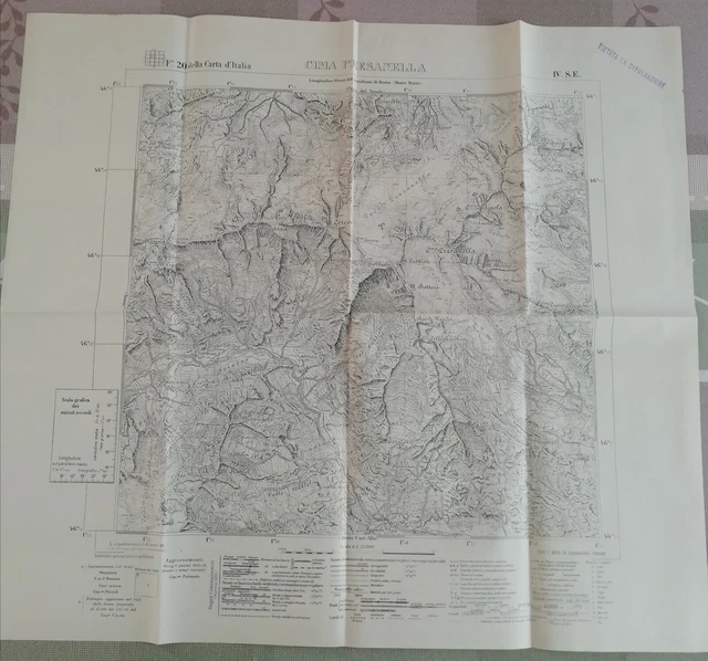 OLD MAP MILITARY map Cima Presanella sheet 20 militaria 1931 £12.96 ...