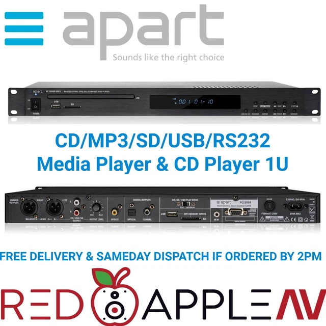 APART PC1000RMKII CD/MP3/SD/USB/RS232 Media and CD Player 1U FREE ...