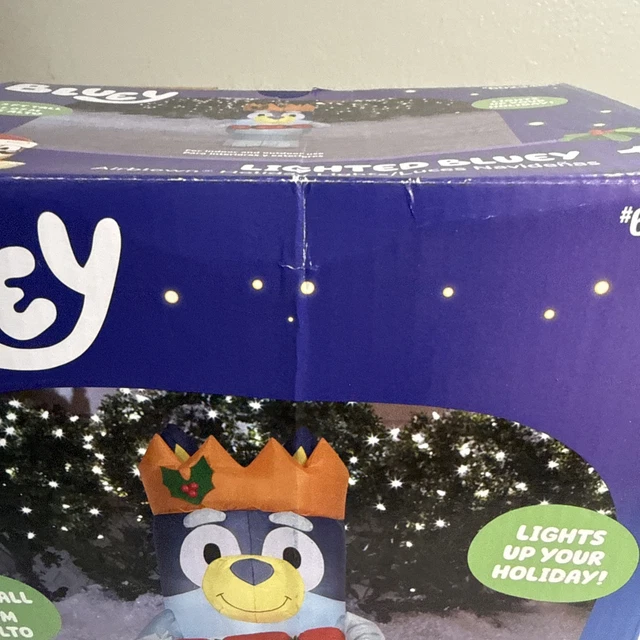 BLUEY W/ CHRISTMAS Cracker 3.5 Ft Lighted Inflatable Yard Decor New In ...