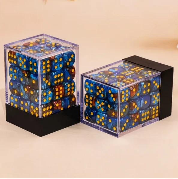 NEW DICE CUBE Set of 36 D6 (12mm) - Meteorite Blue Bronze $17.99 - PicClick