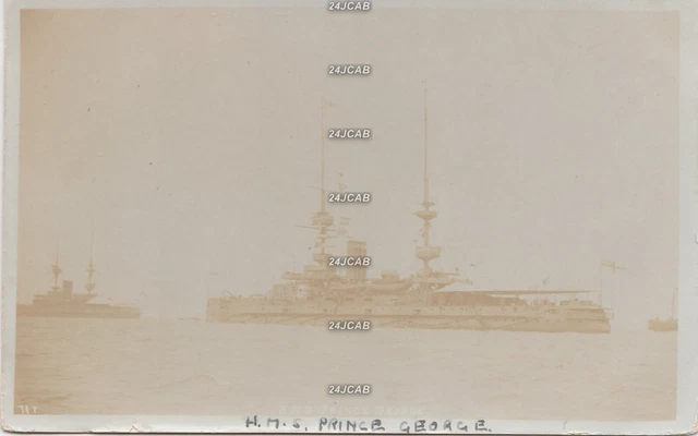 ROYAL NAVY RP Postcard. HMS "Prince George" Battleship. WW1. Victorious ...