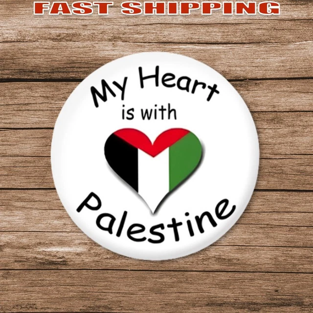 SMALL METAL PALESTINE Flag Lapel Pin Round Palestine Flag Pin Badge for ...