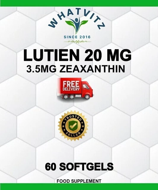 LUTEIN, 20 MG,3.5 MG ZEAXANTHIN 60 Softgels £13.95 - PicClick UK