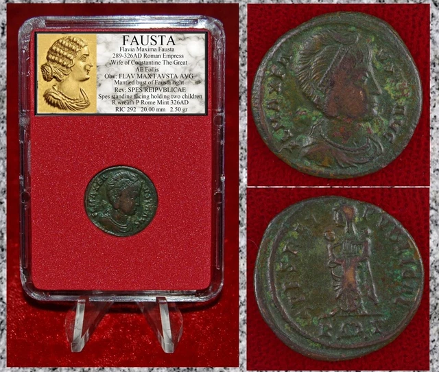MONETA ANTICO IMPERO Romano FAUSTA Seconda Moglie di Costantino il ...