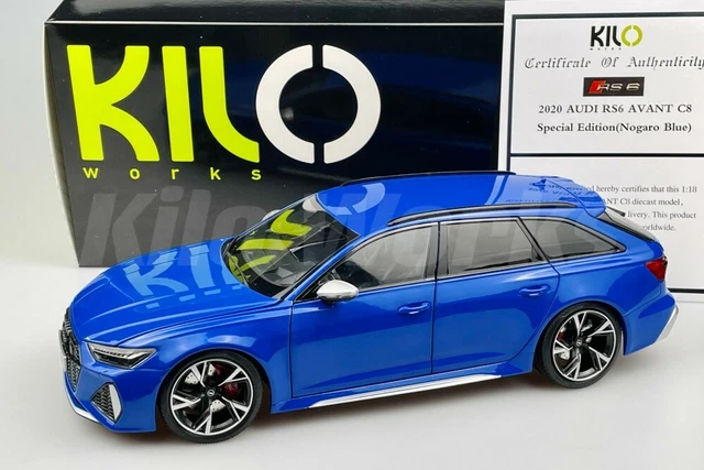 KILO WORKS KENGFAI 1:18 Audi RS6 C8 Wagon Metal Diecast Model Car Blue ...