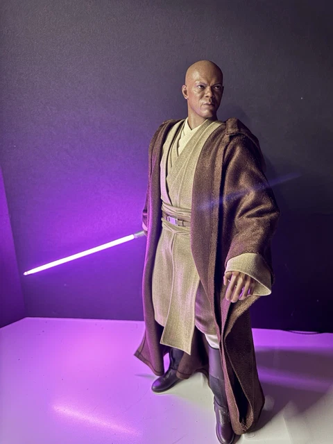 1/6 SCALE MACE Windu Purple CCFL lightsaber Star Wars Figure Sideshow ...