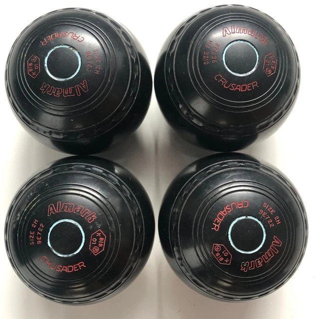 4X ALMARK CRUSADER Lawn Bowls SIZE 2H 9E722 K01 Good Condition 4 Bowls ...