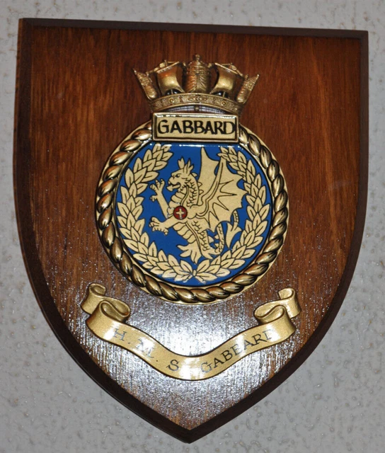HMS GABBARD WALL shield plaque crest Royal Navy RN £35.00 - PicClick UK
