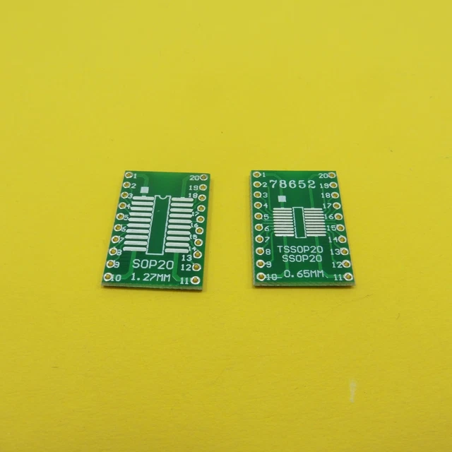 ADAPTER PLATE SOP20 to DIP20 PCB Converter Board SO20 SOIC20 TSSOP20 ...