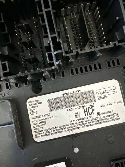 2020 FORD ESCAPE Fuse Relay Block Body Control Module Bcm Oem ...