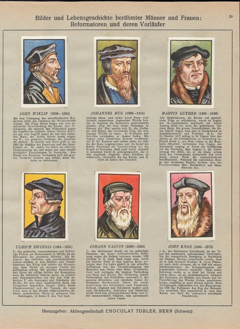 CHURCH REFORMERS WIKLIF Hus Martin Luther Zwingli Jean Calvin John Knox ...