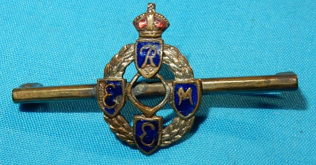 WW2 ERA ROYAL Electrical Mechanical Engineers Reme Sweetheart Badge ...