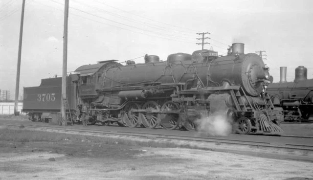 AT&SF SANTA FE Railroad locomotive engine No. 3705 type 4-8-2 OLD TRAIN PHOTO 2 $8.50 - PicClick AU