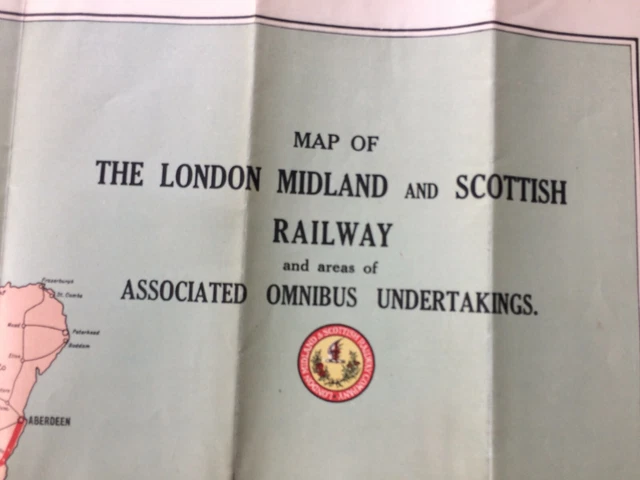LONDON MIDLAND SCOTTISH Railway System & Bus Routes Double Sided Map ...