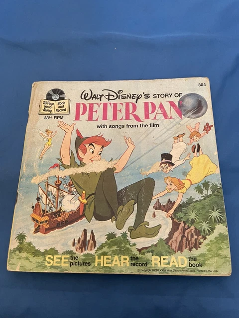 1978 WALT DISNEY’S Story Of Peter Pan Book and Record £5.88 - PicClick UK