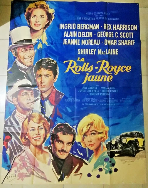 ANCIENNE AFFICHE DE cinéma originale - " LA ROLLS-ROYCE JAUNE " - 120 x 160 cm EUR 150,00 ...